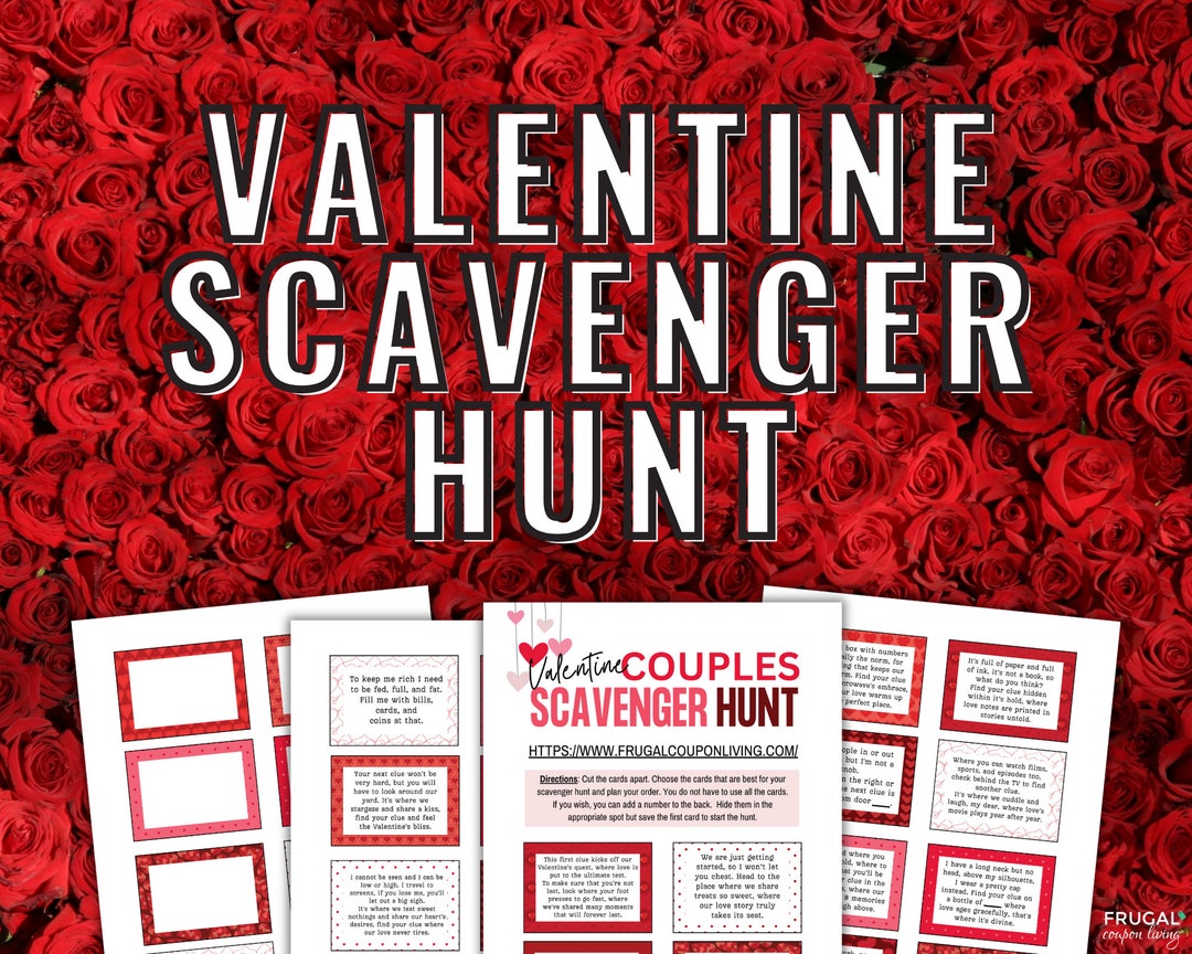Adult Scavenger Hunt Valentine Game for Couples, Romantic Valentine's ...