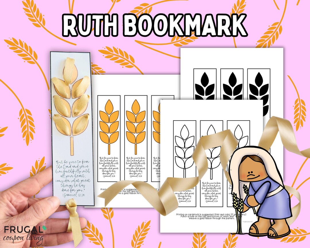 Ruth Coloring Bookmark, Old Testament Ruth Craft for Kids, Book of Ruth ...