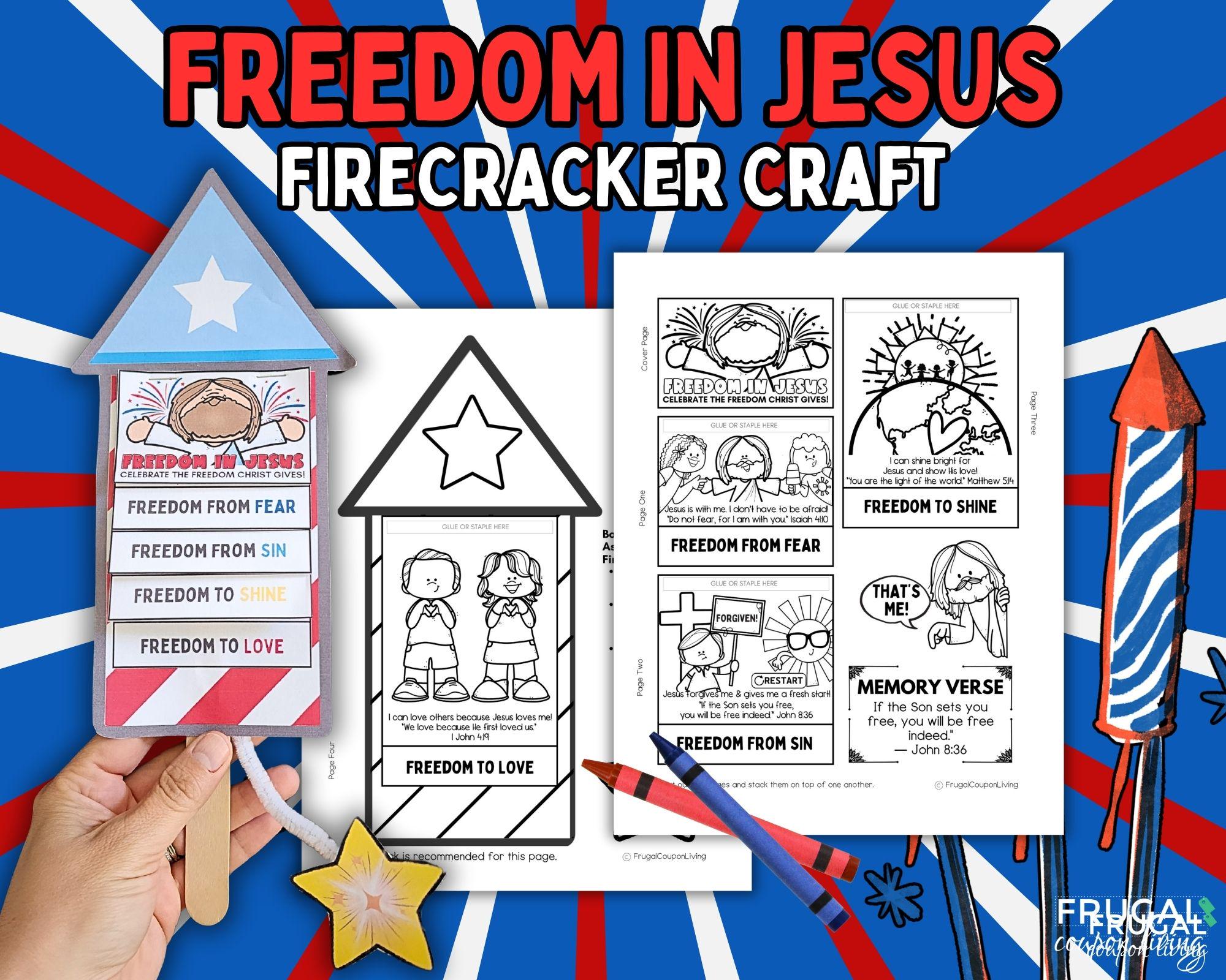 Freedom in Jesus Fourth of July Bible Craft, Patriotic Religious ...