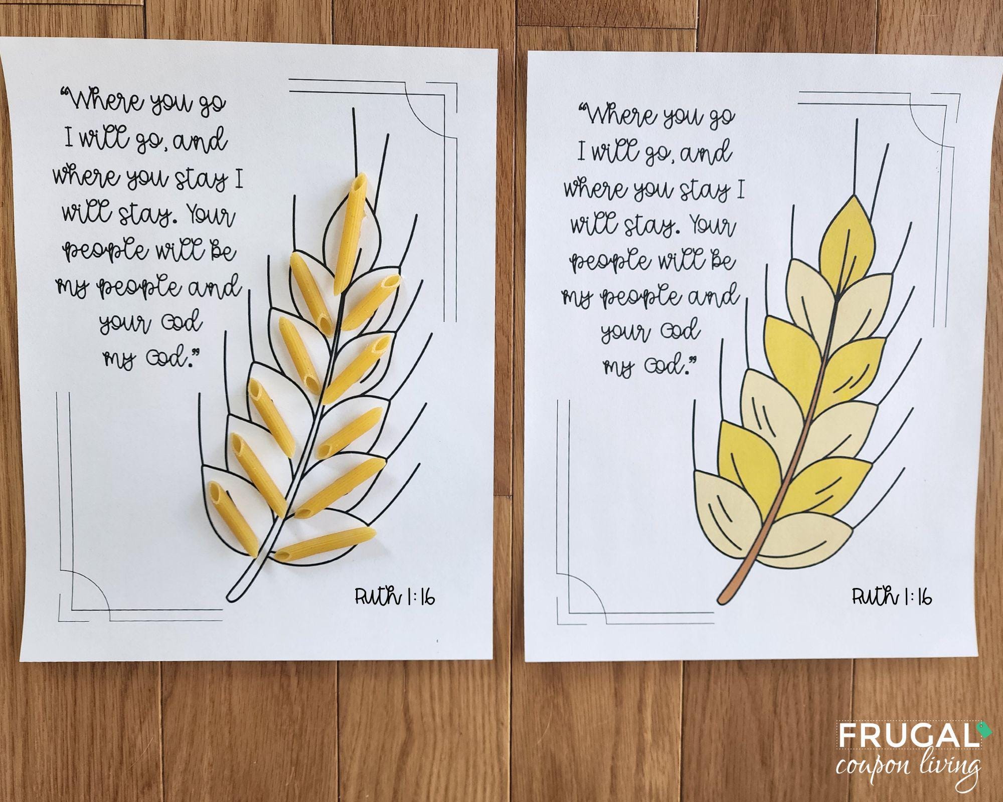 Ruth Pasta Art, Old Testament Ruth Craft for Kids, Book of Ruth ...
