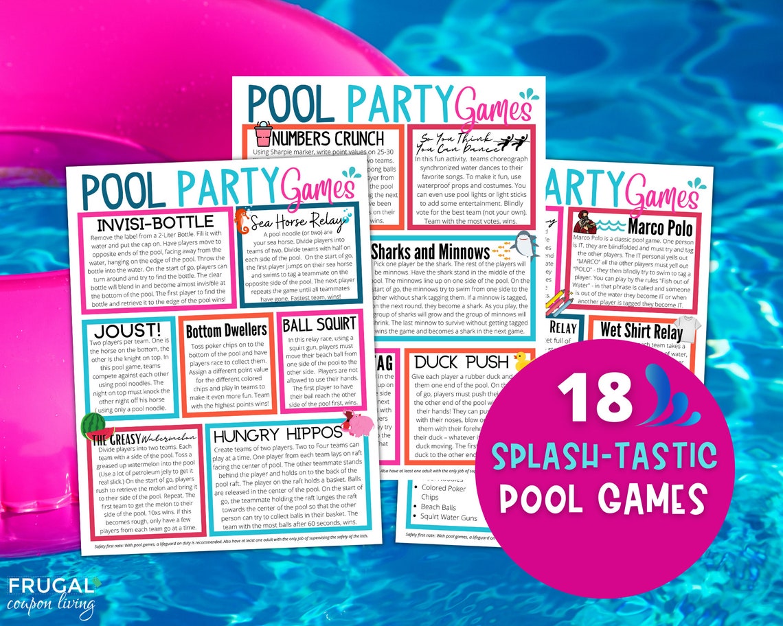 Splash-tastic Pool Party Games Printable 18 of the Best - Etsy Canada