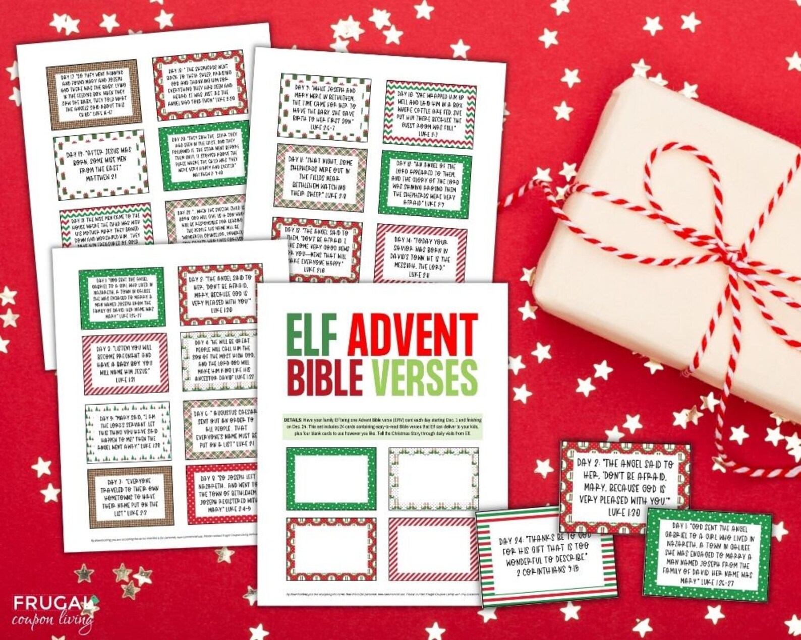 Advent Calendar Scripture Cards for Kids | Daily Elf Christmas Notes ...