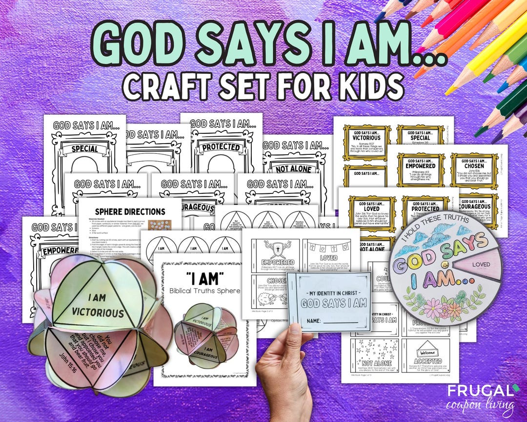 My Identity in Christ Craft Set for Kids, God Says I Am Scriptures Set ...