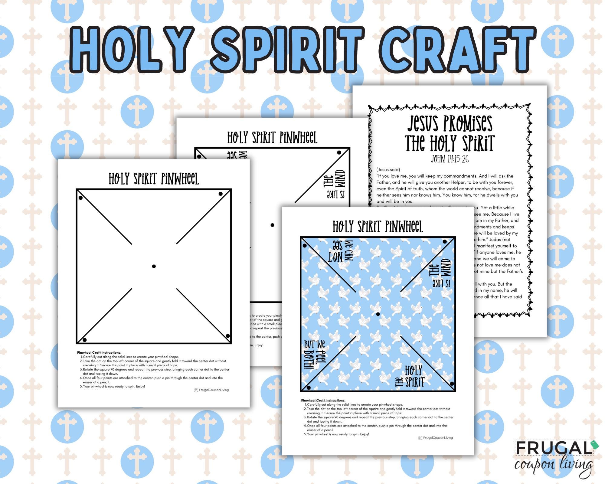 Holy Spirit Craft Pinwheel Template Printable, Jesus Promises the Holy ...