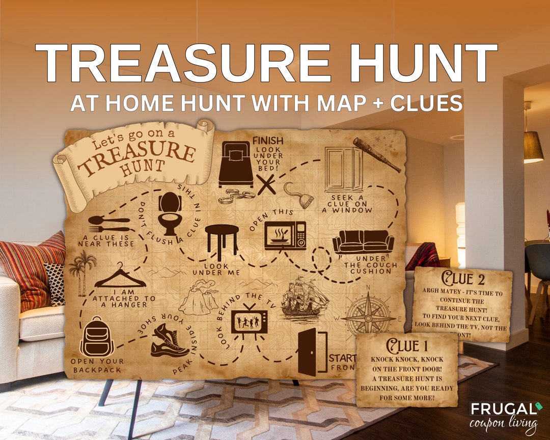 Indoor Treasure Hunt for Kids Indoor Scavenger Hunt Clues - Etsy