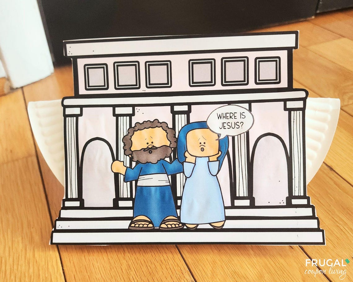 The Boy Jesus in the Temple Craft for Kids, Young Jesus at the Temple ...