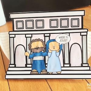 The Boy Jesus in the Temple Craft for Kids, Young Jesus at the Temple ...