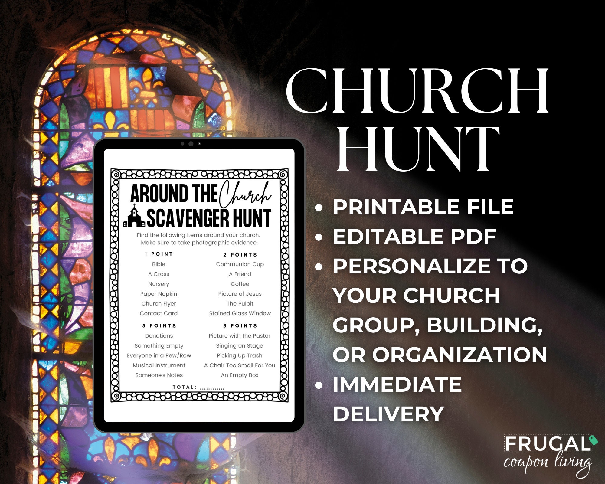 Editable Church Scavenger Hunt Ideas, Personalized Church Treasure Hunt ...