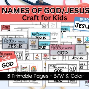 Names of Jesus & Attributes of God Name Tag, Hello My Name Is...creator ...