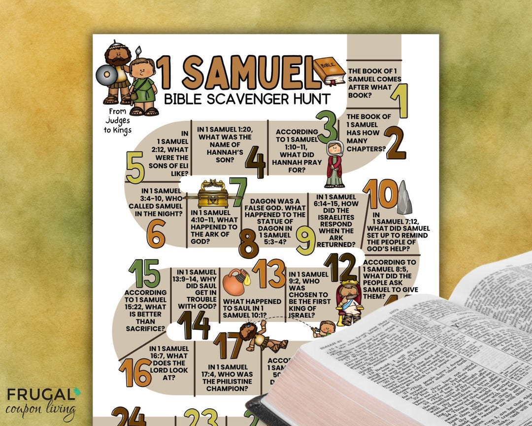 1 Samuel Bible Scavenger Hunt, Book of 1 Samuel the Prophet Bible Study ...