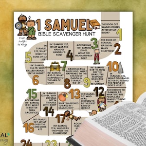 1 Samuel Bible Scavenger Hunt, Book of 1 Samuel the Prophet Bible Study ...