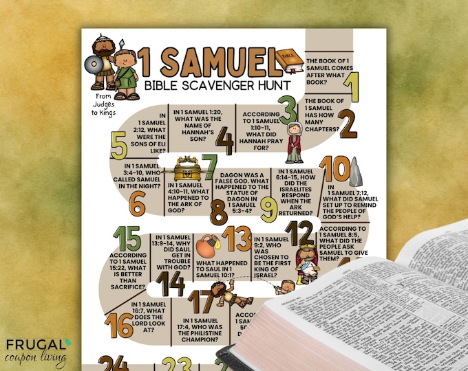 1 Samuel Bible Scavenger Hunt, Book of 1 Samuel the Prophet Bible Study ...