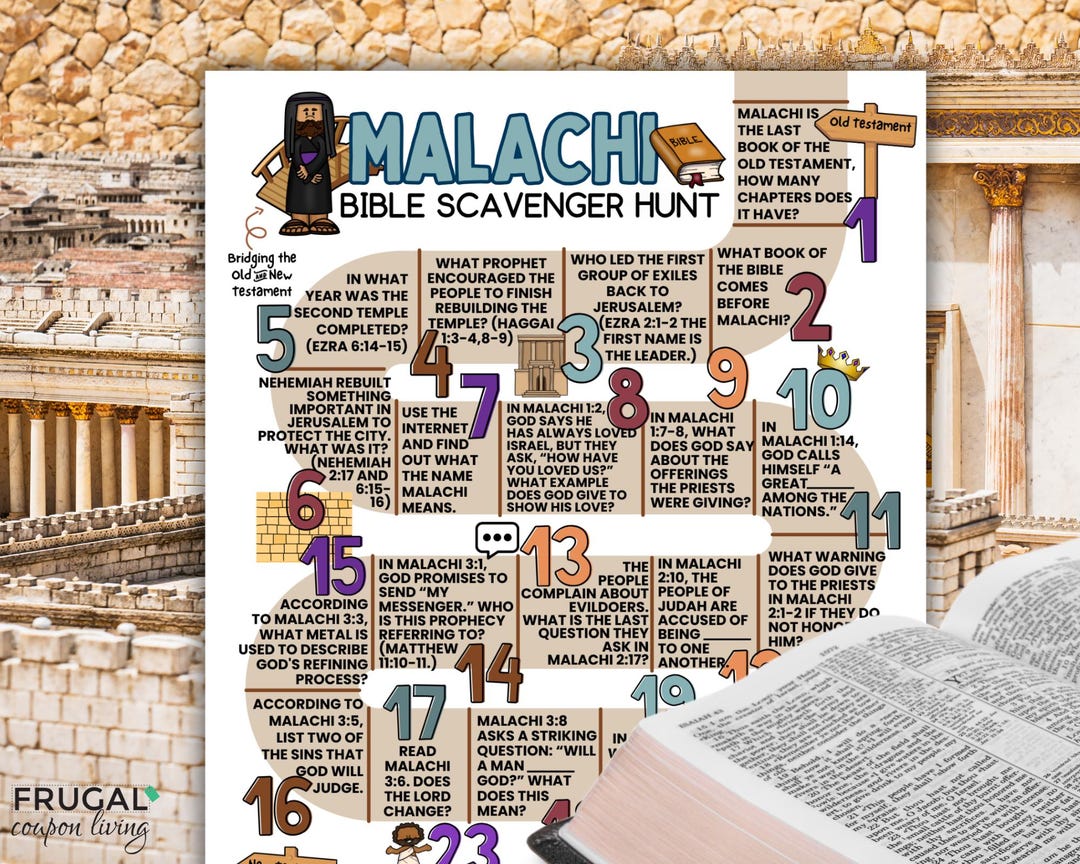 The Book of Malachi Activity, Printable Malachi Bible Scavenger Hunt ...
