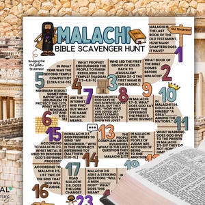 The Book of Malachi Activity, Printable Malachi Bible Scavenger Hunt ...