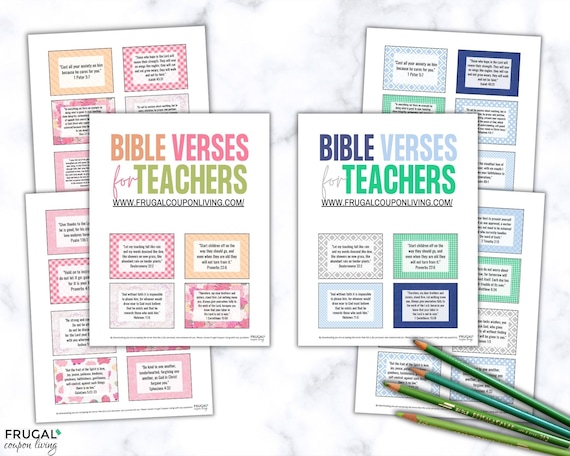 20 Encouraging Printable Scripture Cards | Sunday School Teacher Gift ...
