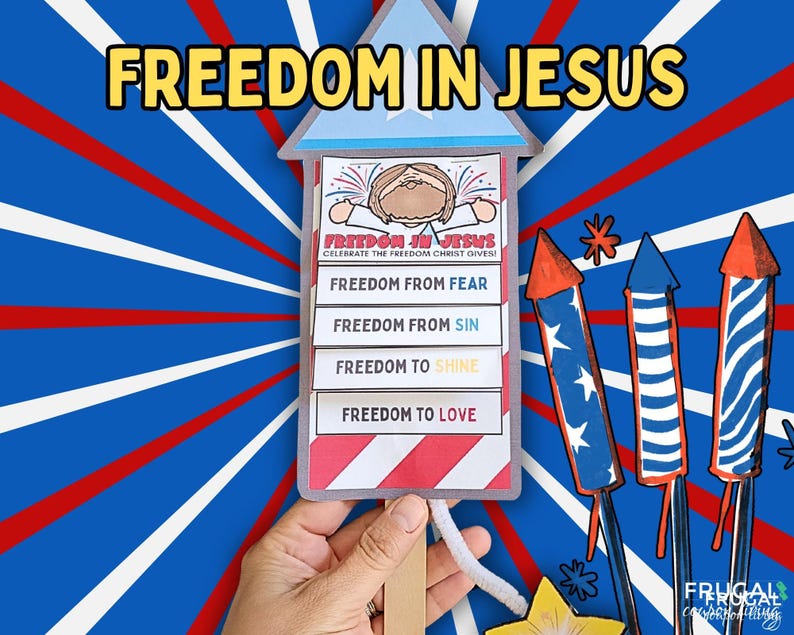 Freedom in Jesus Fourth of July Bible Craft, Patriotic Religious ...