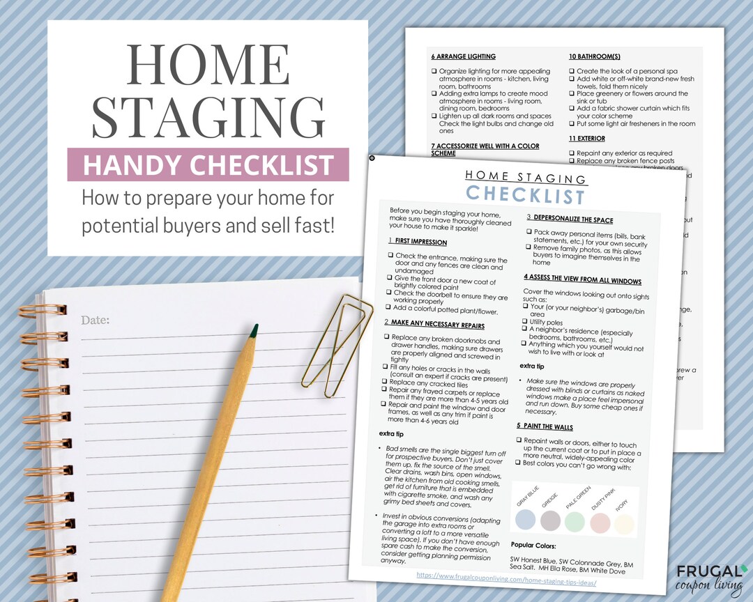 Handy Home Staging Checklist Printable | Prep Your Home Sellers Guide ...