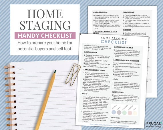 Handy Home Staging Checklist Printable Prep Your Home - Etsy