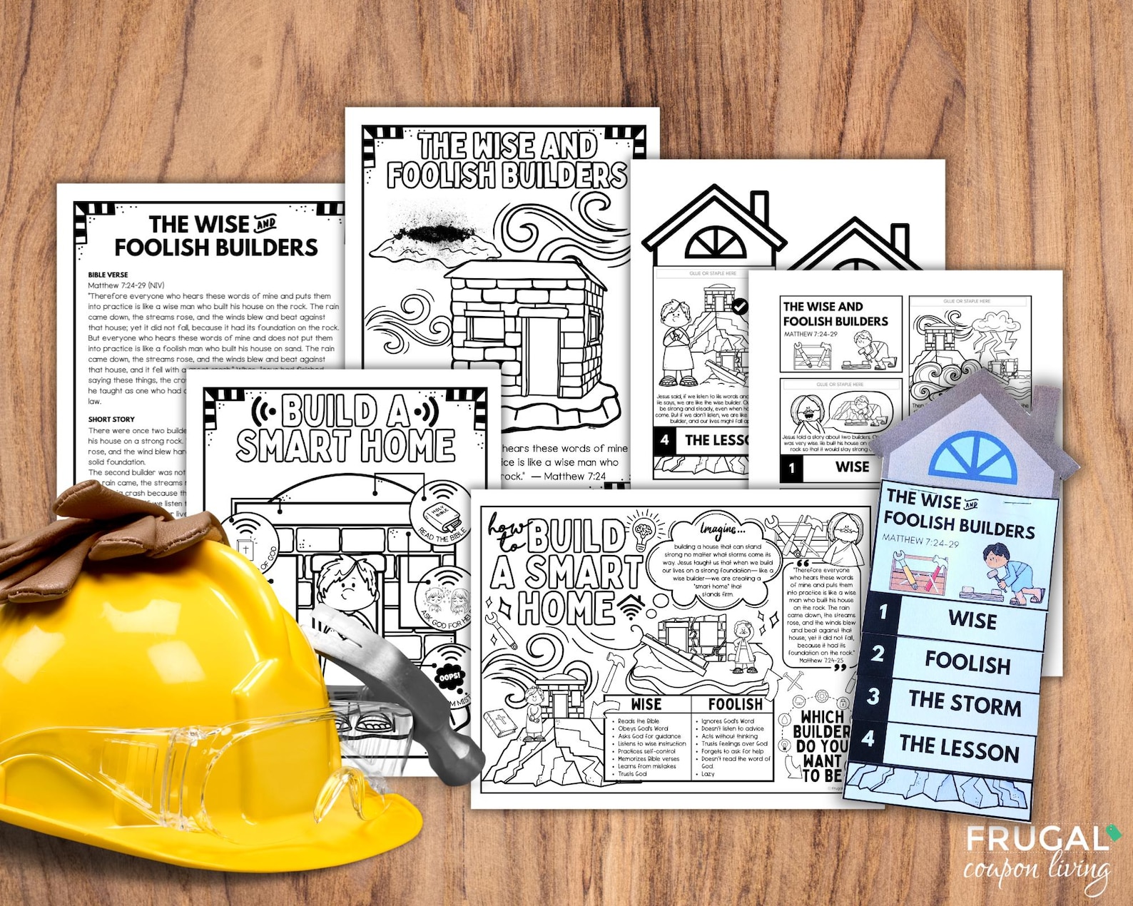 The Wise and Foolish Builders Craft Set, Parables of Jesus Activity Set ...