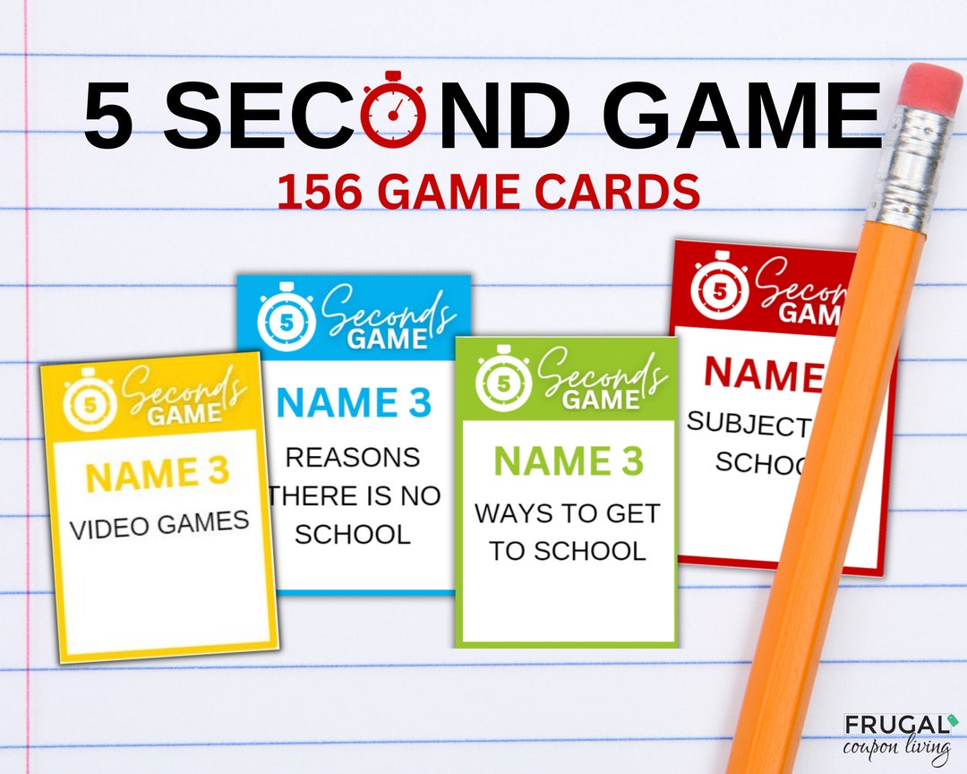 Back to School Games for Kids | 156 Five-second Game Cards for Kids ...