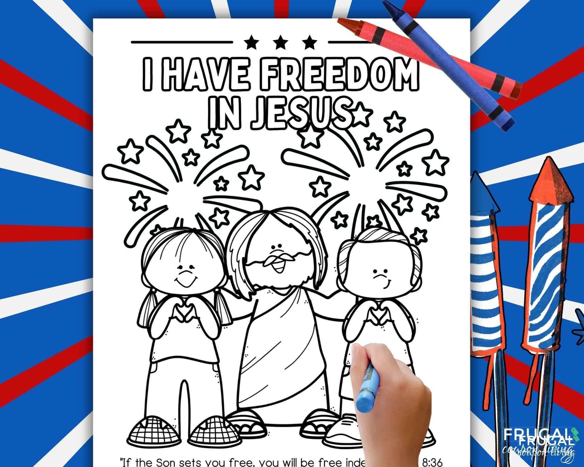 Freedom in Jesus Fourth of July Bible Craft, Patriotic Religious ...