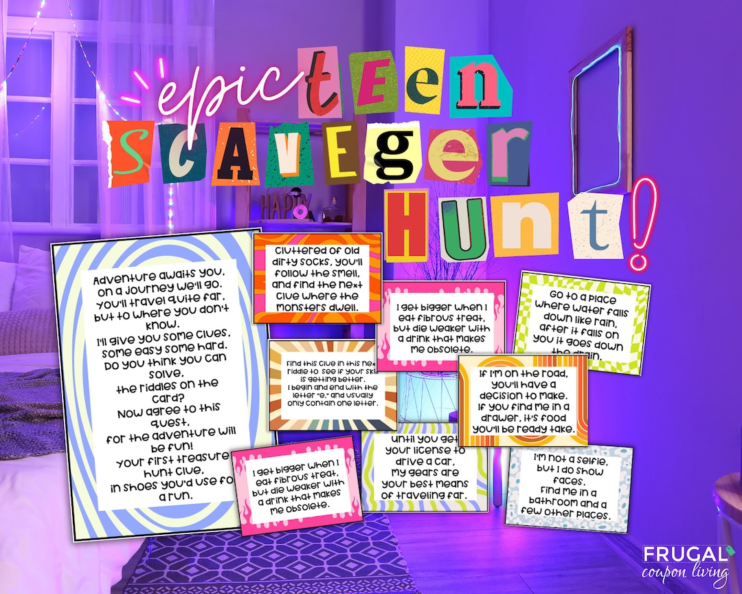 25 Teenage Scavenger Hunt Riddles PDF | Fun Indoor & Outdoor Treasure ...