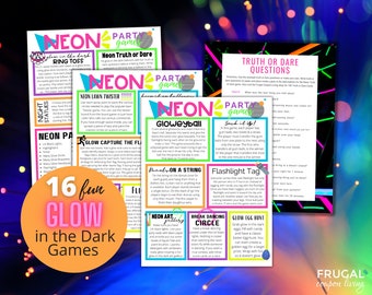 Printable Neon Glow Party Cake Topper. Personalized Cake Topper for ...