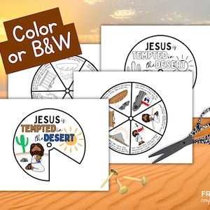 Jesus Tempted in the Desert Bible Wheel Craft, Matthew 4:1-11 Story ...