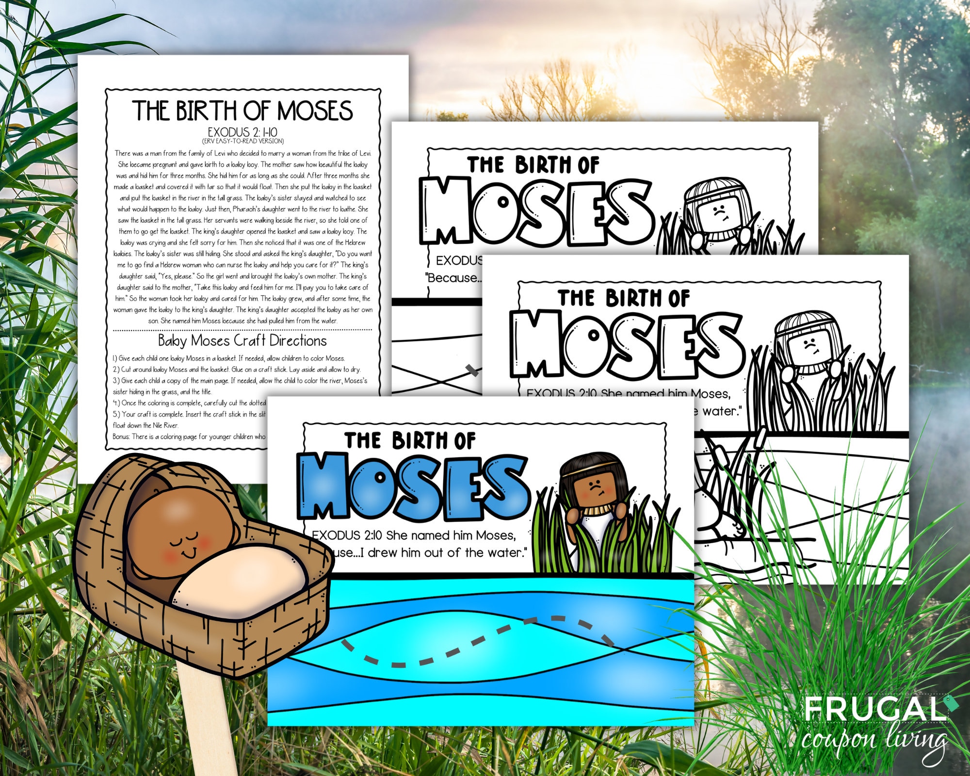 Birth of Moses Craft for Kids | Exodus 2 Bible Lesson | Nile, Pharaoh ...