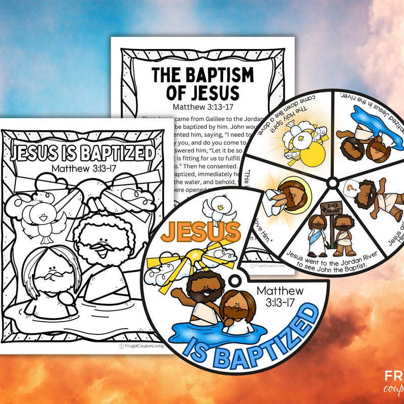 Baptism of Jesus Coloring - Etsy