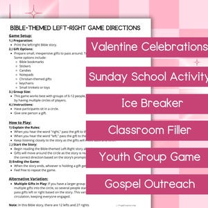 God's Love Left Right Game, Sunday School Game, Church Bible Game Gift ...