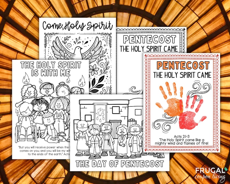 Pentecost Coloring Page & Handprint Art for Kids, Pentecost Craft for ...