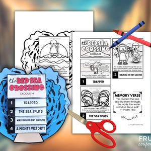 Moses and the Red Sea Craft, Crossing the Red Sea Mini Book Activity ...