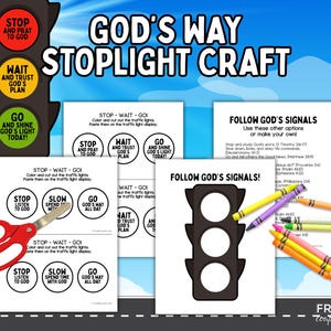 Christian Stoplight Bible Craft for Kids, God’s Way Traffic Light Kit ...