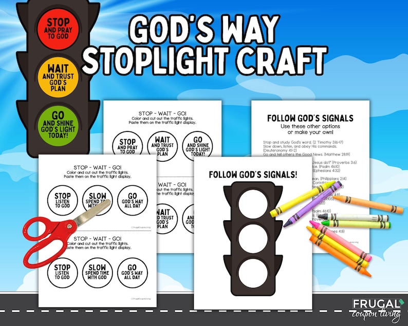 Christian Stoplight Bible Craft for Kids, God’s Way Traffic Light Kit ...