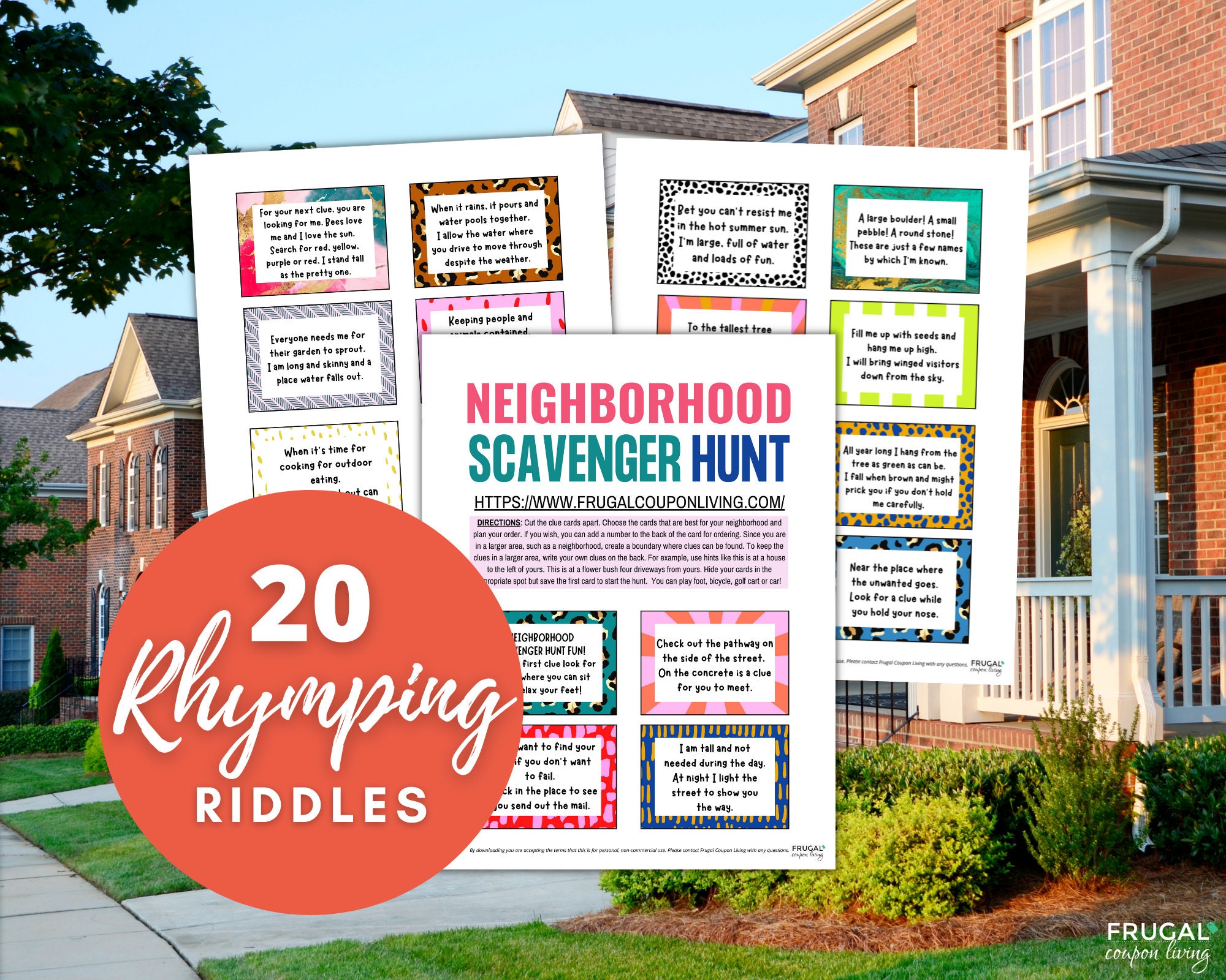 20 Neighborhood Scavenger Hunt for Kids | Rhyming Riddles Treasure Hunt ...