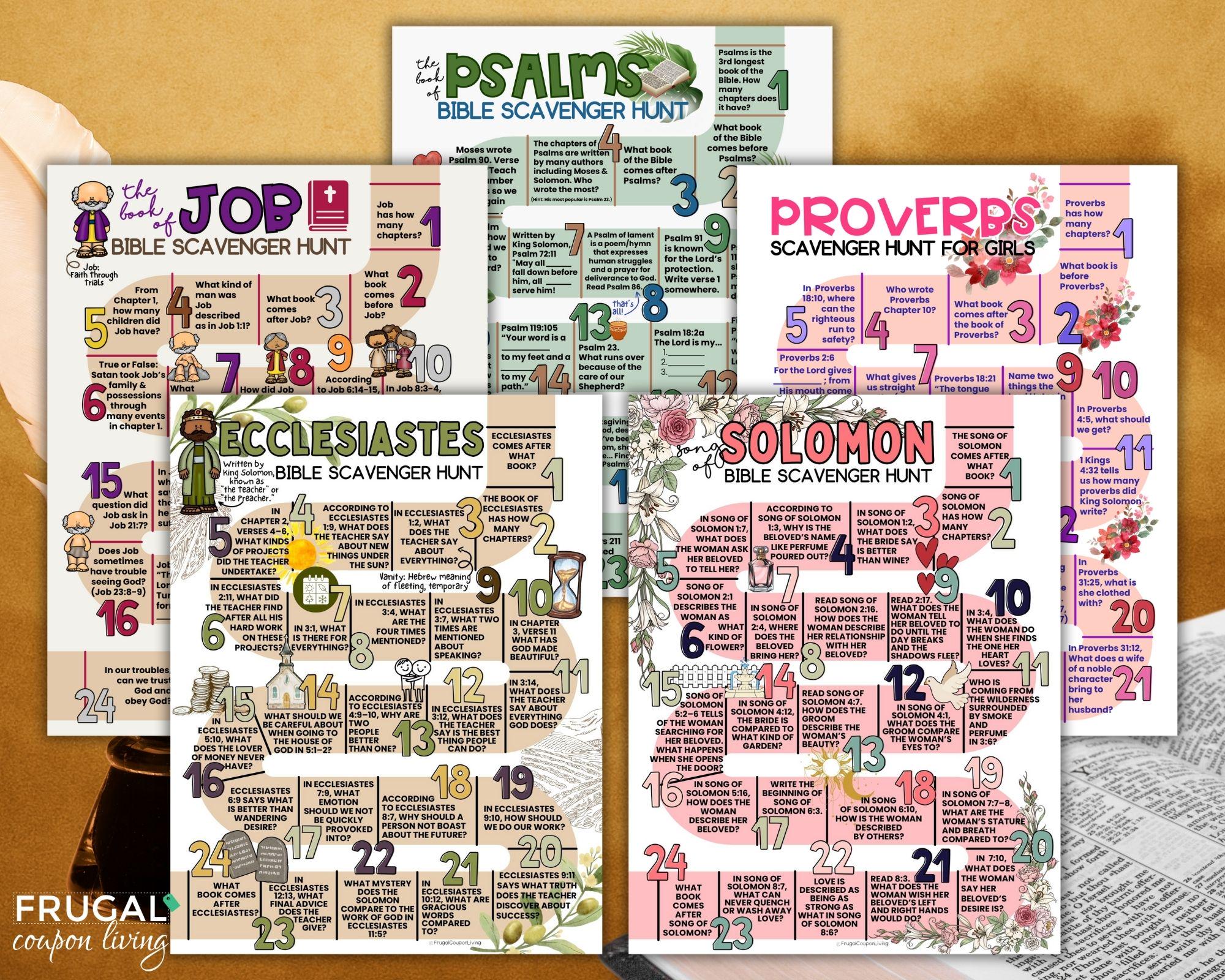 Old Testament Bible Scavenger Hunt Bundle, Full Bible Study Set of 39 ...