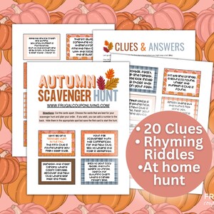 Fall Scavenger Hunt Clues | Fun Fall Activities Printable Games PDF ...