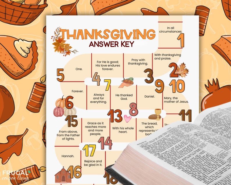 Thanksgiving Scavenger Hunt, Christian Thanksgiving Trivia Printable ...