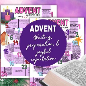 Advent Calendar Bible Scavenger Hunt Printable, Nativity Bible ...