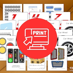 Printable Cardboard Box Car Set, Kids' Box Craft Activity 22-page PDF ...