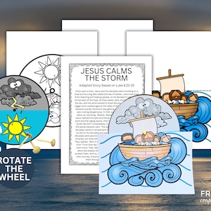 Jesus Calms the Storm Wheel Craft Printable Kit, Miracles of Jesus ...