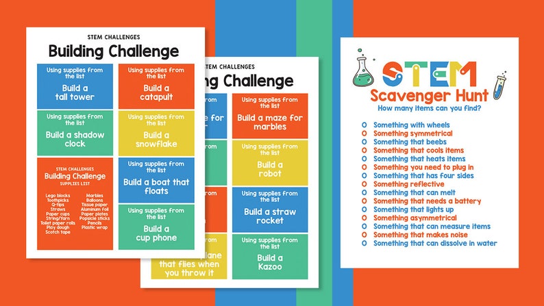 Classroom Scavenger Hunt & Stem Challenge Activity Cards - Etsy