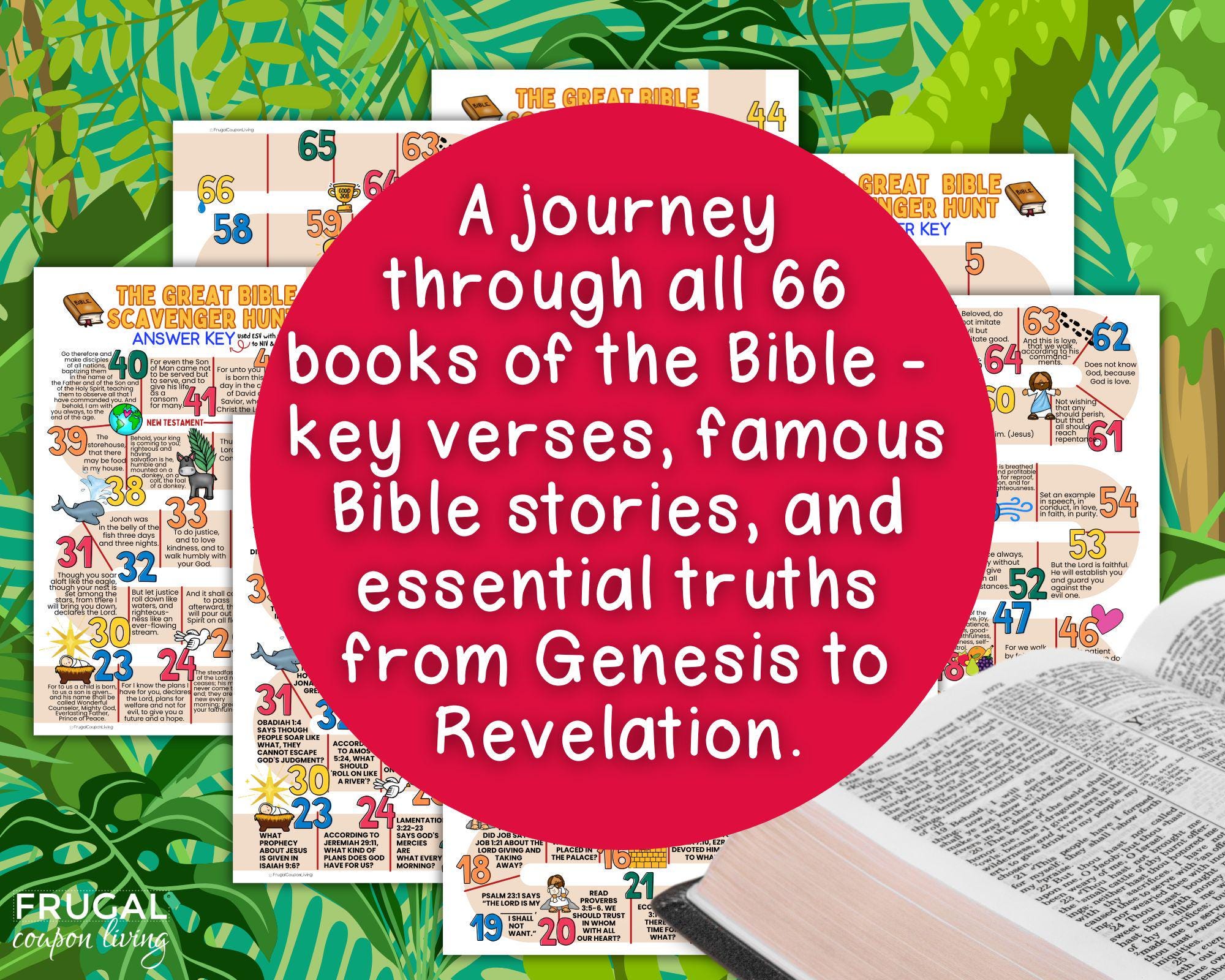 Books of the Bible Scavenger Hunt Game, Bible Made Simple - 66 Books ...