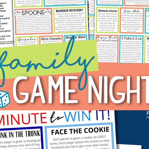 Family Games Night Printable - Etsy