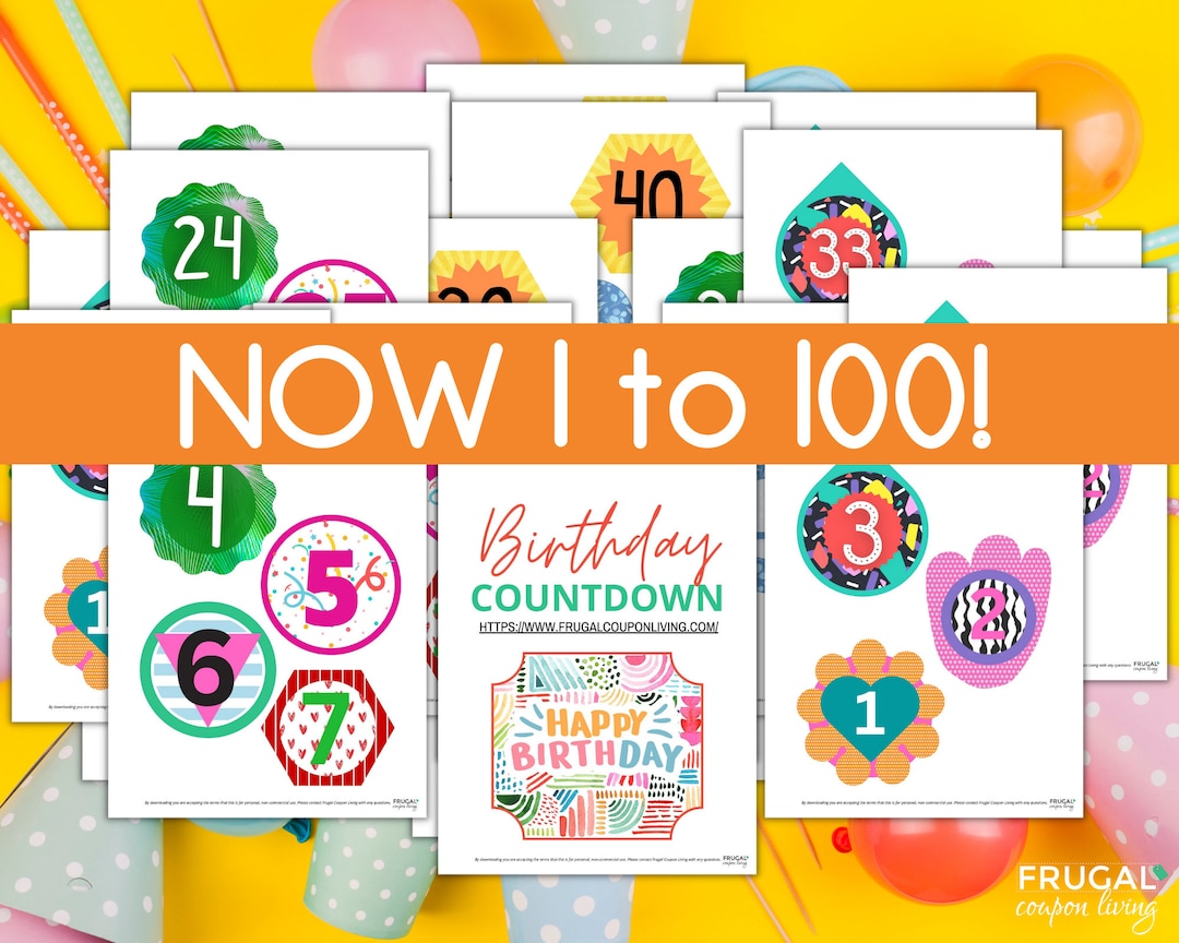 100 Birthday Countdown Gift Tags, Birthday Countdown Ideas - Gifts for ...