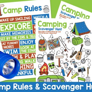 Camping Activity Set for Kids Camping Printables Camping Scavenger Hunt ...