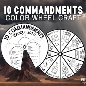 Ten Commandments Coloring Wheel | Moses Old Testament Bible Sunday ...