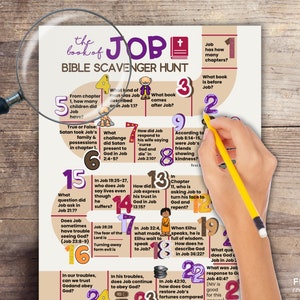Bible Scavenger Hunt Book of Job Summary Trivia Game Job Bible Treasure ...