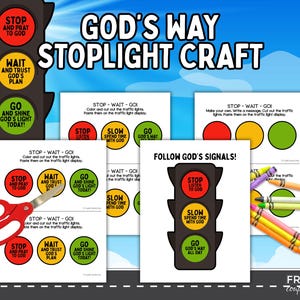 Christian Stoplight Bible Craft for Kids, God’s Way Traffic Light Kit ...